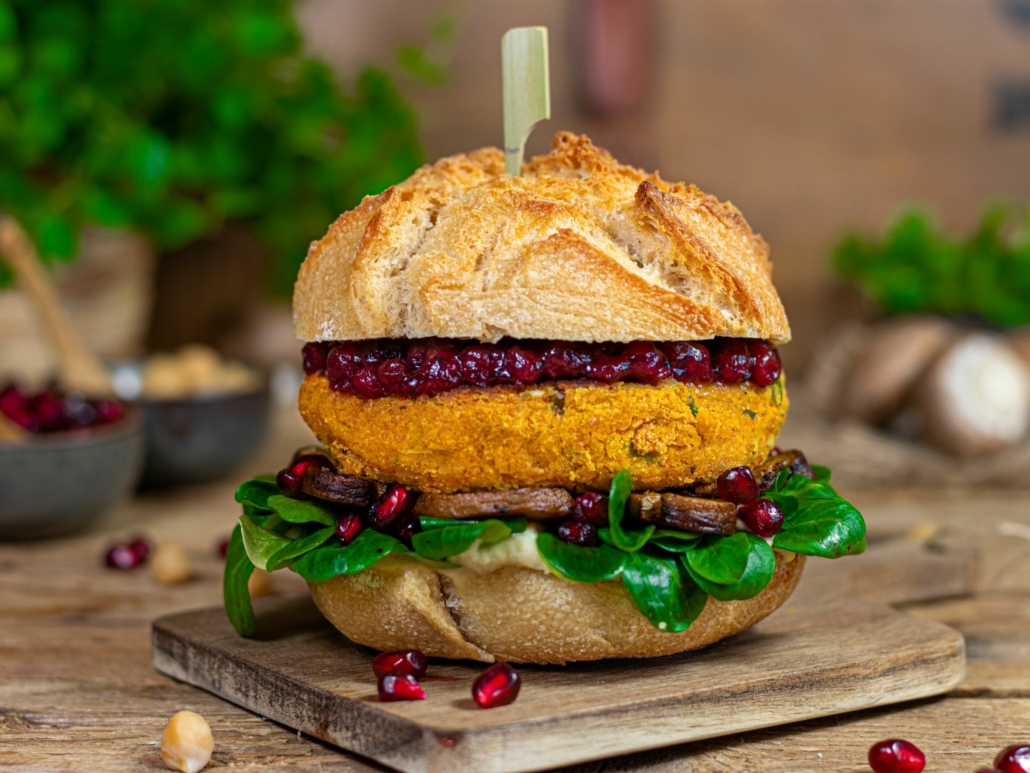 Kürbis Linsen Burger - Kitchenfae